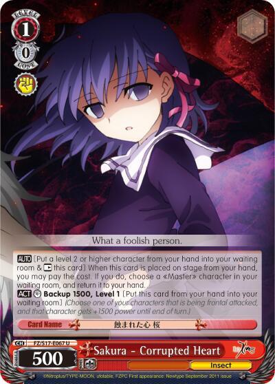 Sakura - Corrupted Heart - Fate/Zero - Weiss Schwarz - TCGplayer.com