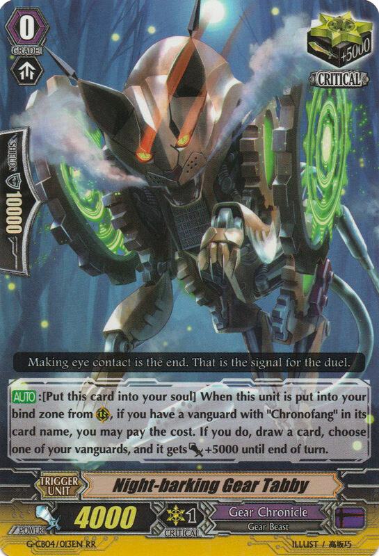 Night-barking Gear Tabby - G-CB04: Gear of Fate - Cardfight Vanguard - TCGplayer.com