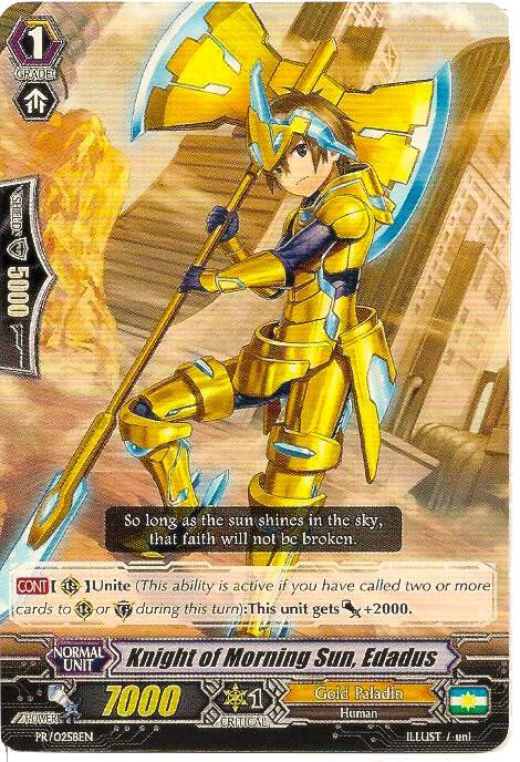 Knight of Morning Sun, Edadus - Promo Cards - Cardfight Vanguard ...