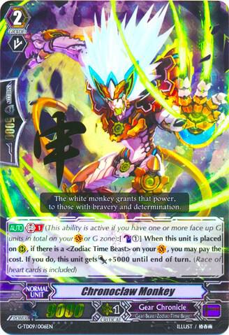 Chronoclaw Monkey (RRR Foil) - G-TD09: True Zodiac Time Beasts - Cardfight Vanguard - TCGplayer.com
