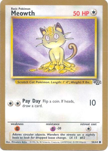 Meowth - 56/64 (Gold Bordered Promo) - Miscellaneous Cards & Products ...