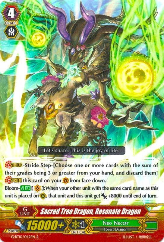 Sacred Tree Dragon, Resonate Dragon - G-BT10: Raging Clash of the Blade Fangs - Cardfight ...