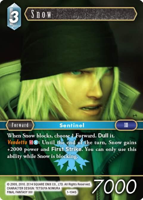 Snow (Starter) - Opus I - Final Fantasy TCG - TCGplayer.com