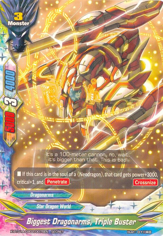 Biggest Dragonarms, Triple Buster (Secret R Foiling) - Crossing ...