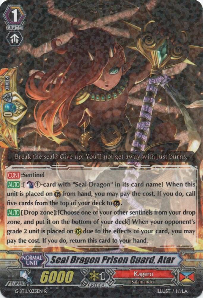 Seal Dragon Prison Guard, Atar - G-BT11: Demonic Advent - Cardfight ...