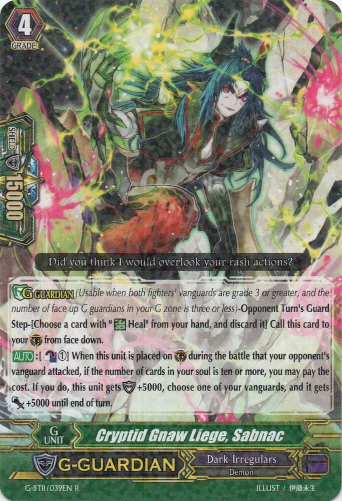 Cryptid Gnaw Liege, Sabnac - G-BT11: Demonic Advent - Cardfight Vanguard