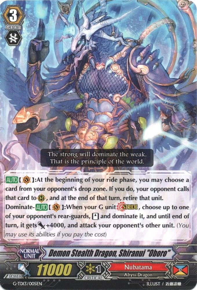 Demon Stealth Dragon, Shiranui "Oboro" - G-TD13: Evil Eye Sovereign - Cardfight Vanguard ...
