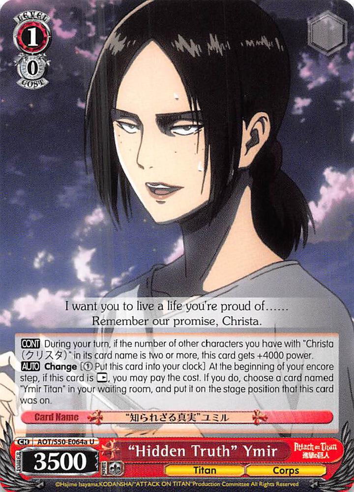 "Hidden Truth" Ymir (A) - Attack on Titan Vol. 2 - Weiss Schwarz