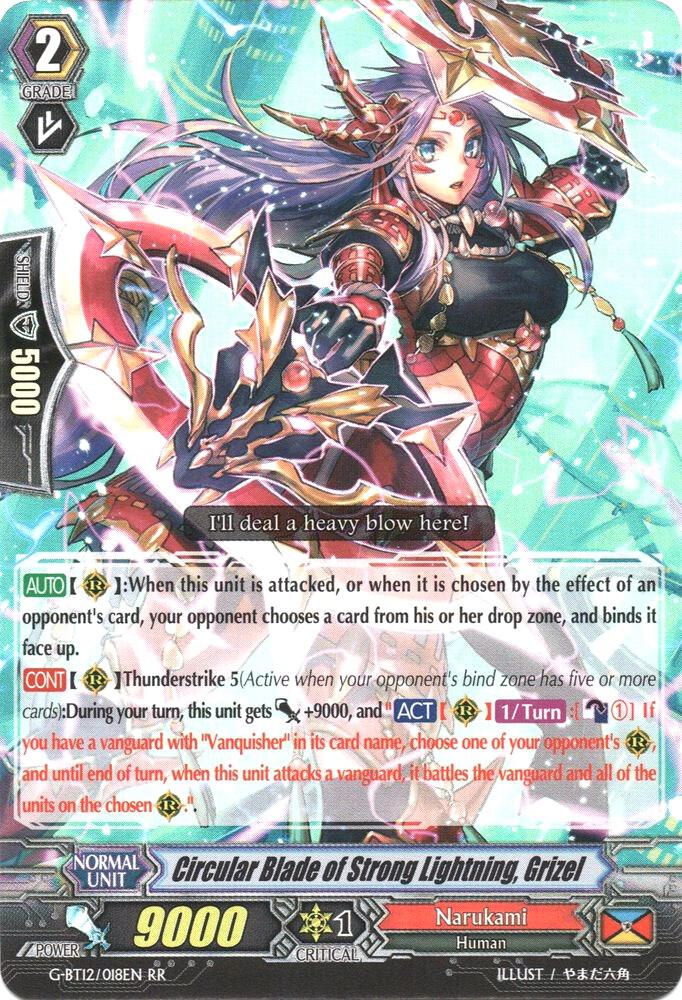 Circular Blade of Strong Lightning, Grizel - G-BT12: Dragon King's Awakening - Cardfight Vanguard