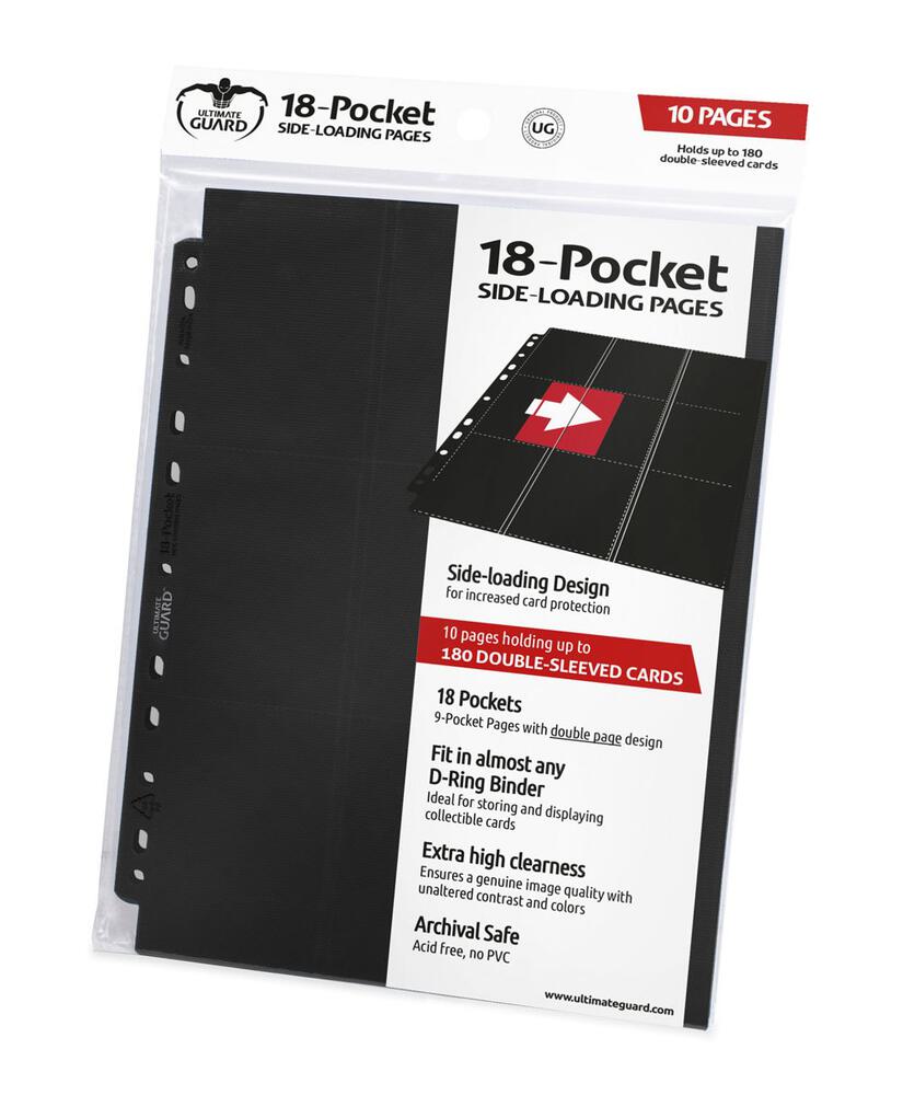 Double-Sided Side-Loading 9-Pocket Pages - 11-Holes, Black (10-Pack ...