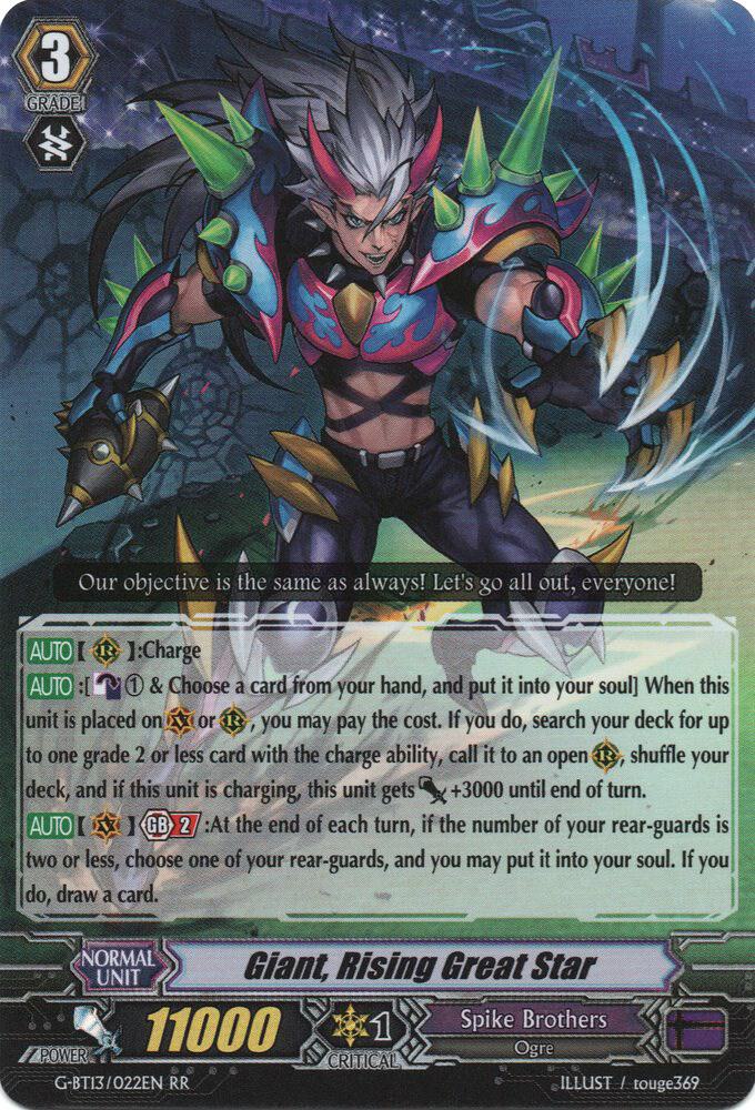 Giant, Rising Great Star - G-BT13: Ultimate Stride - Cardfight Vanguard