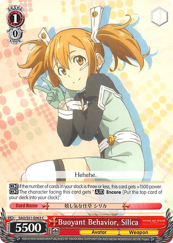 Buoyant Behavior, Silica - Sword Art Online The Movie: -Ordinal Scale ...