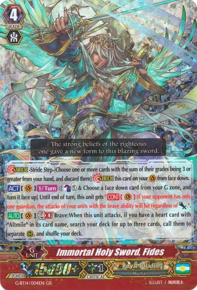 Immortal Holy Sword, Fides - G-BT14: Divine Dragon Apocrypha ...