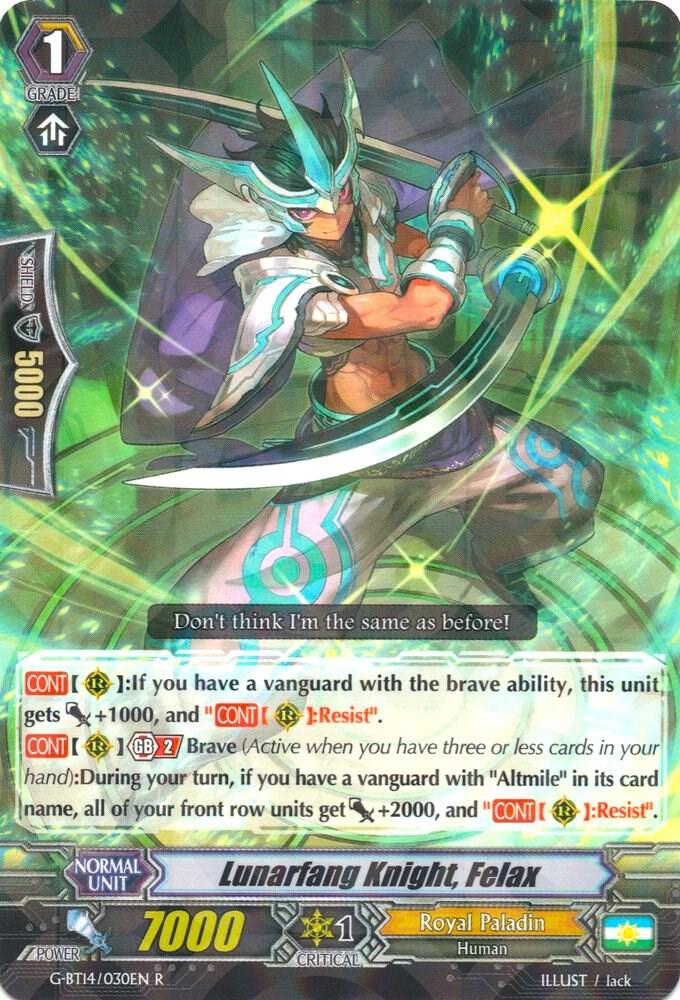 Lunarfang Knight, Felax - G-BT14: Divine Dragon Apocrypha - Cardfight ...