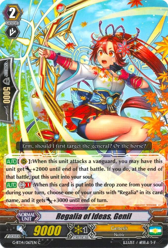 Regalia of Ideals, Genil - G-BT14: Divine Dragon Apocrypha - Cardfight Vanguard