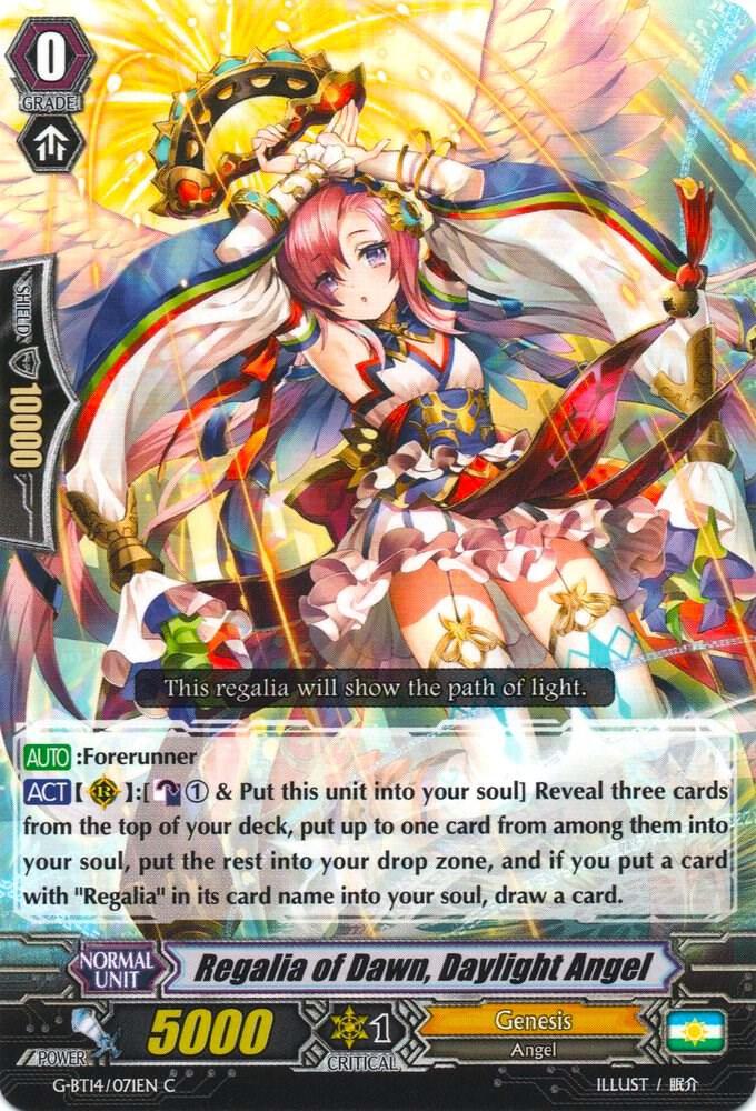 Regalia of Dawn, Daylight Angel - G-BT14: Divine Dragon Apocrypha - Cardfight Vanguard