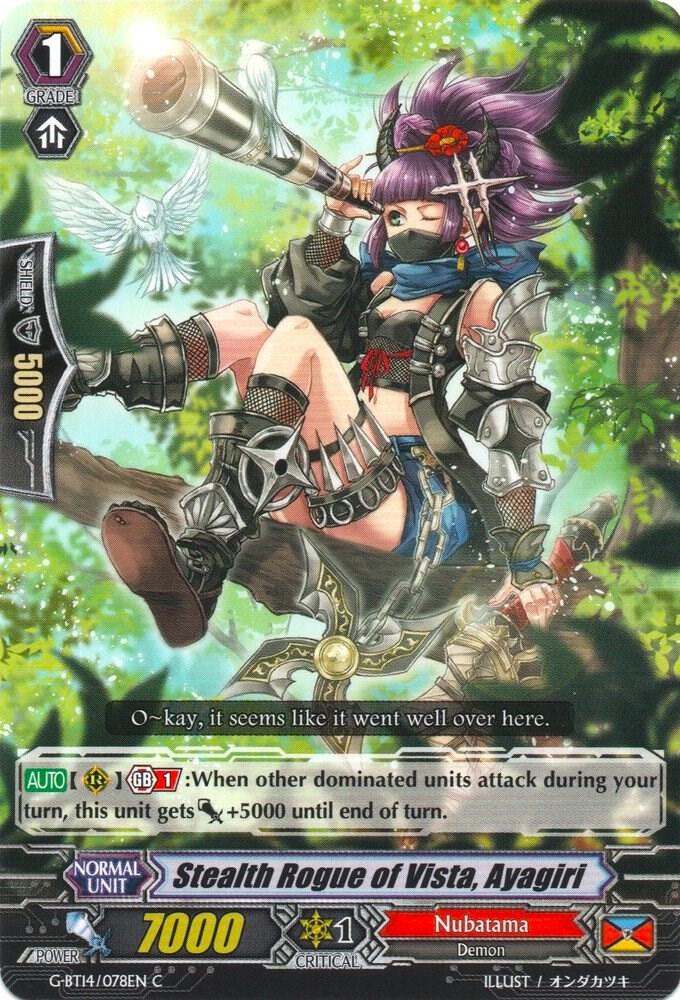 Stealth Rogue of Vista, Ayagiri - G-BT14: Divine Dragon Apocrypha - Cardfight Vanguard