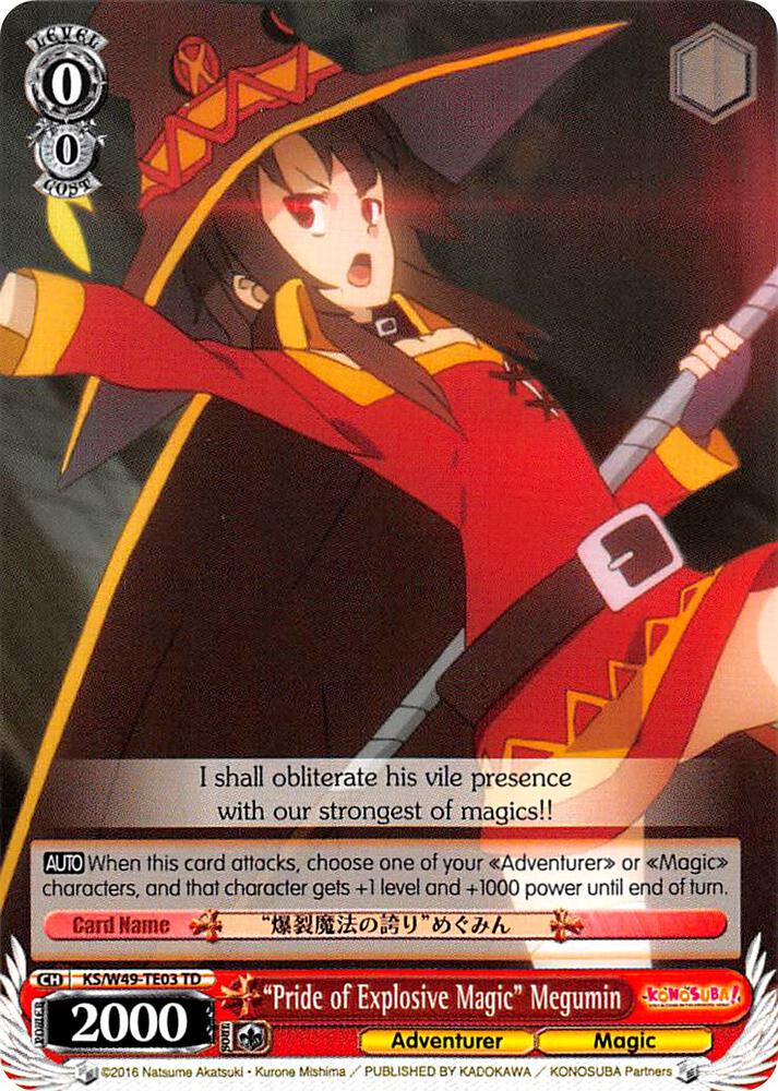 "Pride of Explosive Magic" Megumin - KonoSuba - Weiss Schwarz ...