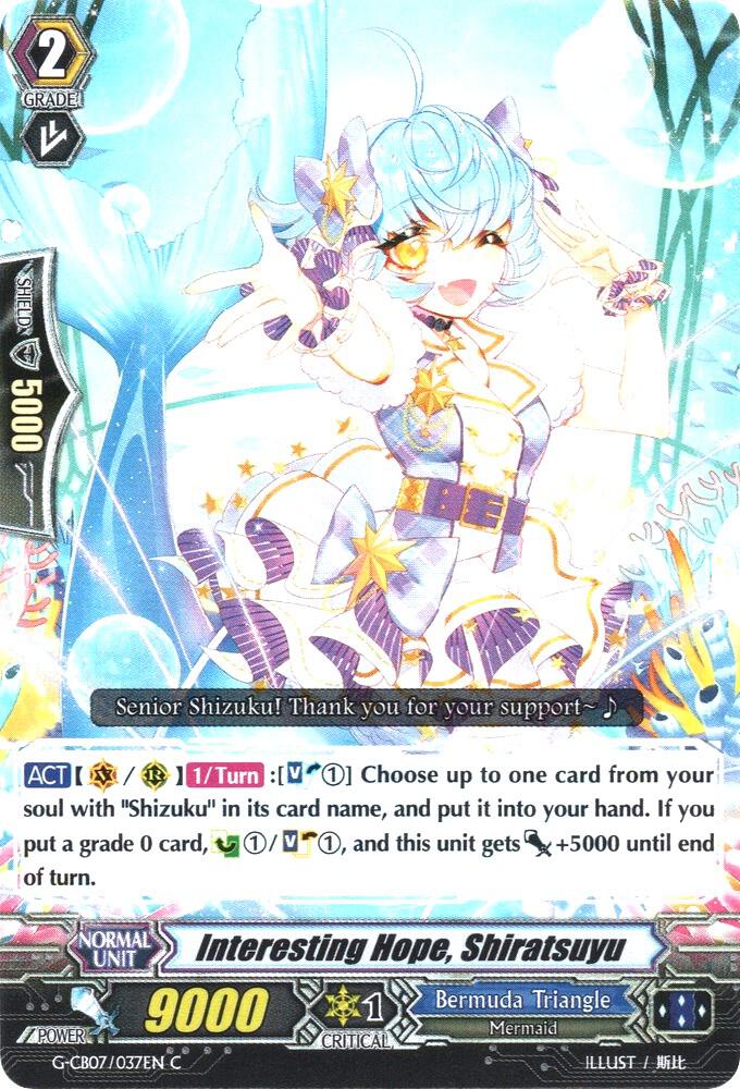 Interesting Hope, Shiratsuyu - G-CB07: Divas' Festa - Cardfight Vanguard - TCGplayer.com