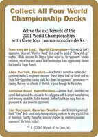 2001 World Championship Advertisement Card - World Championship Decks - Magic: The Gathering