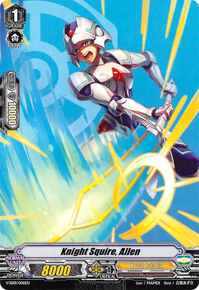 Knight Squire, Allen - V Start Deck 01: 2018 Free Experience Deck "Royal Paladin" - Cardfight ...
