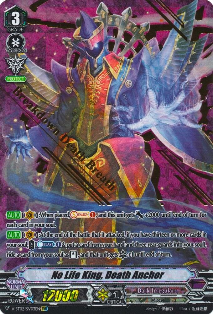 No Life King, Death Anchor (SVR) - V-BT02 : Strongest! Team AL4 - Cardfight Vanguard