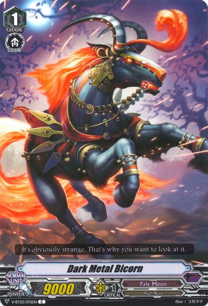 Dark Metal Bicorn - V-BT02 : Strongest! Team AL4 - Cardfight Vanguard
