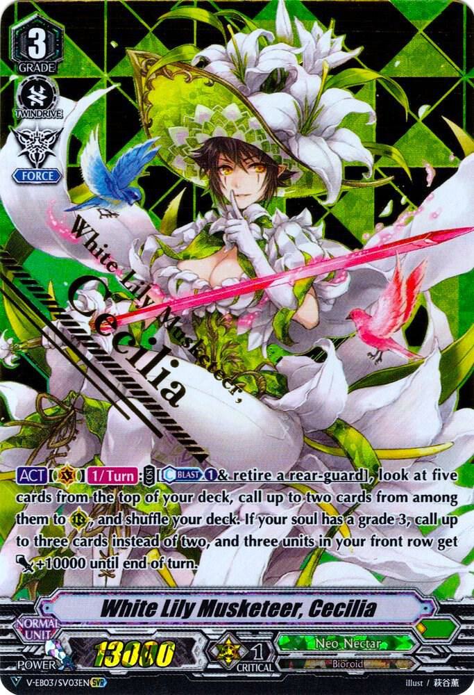 White Lily Musketeer, Cecilia (SVR) - V-EB03: ULTRARARE MIRACLE COLLECTION - Cardfight Vanguard