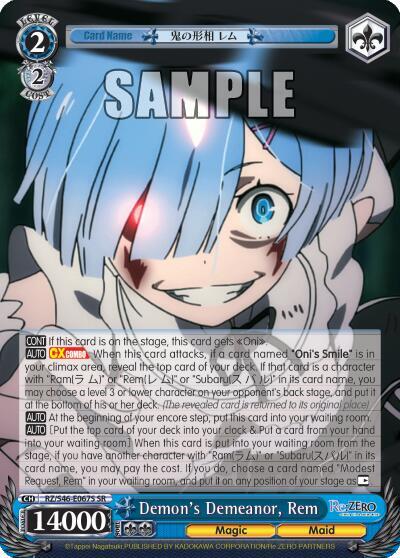 Demon's Demeanor, Rem (SR) - Re:ZERO - Weiss Schwarz - TCGplayer.com