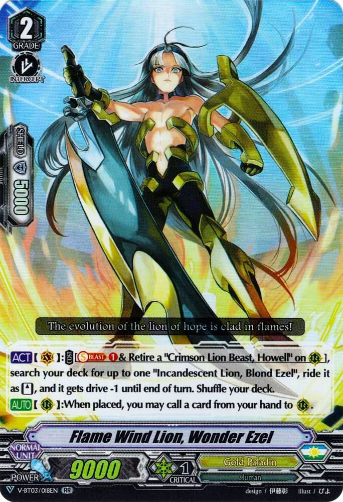 Flame Wind Lion, Wonder Ezel - V-BT03: Miyaji Academy CF Club - Cardfight Vanguard