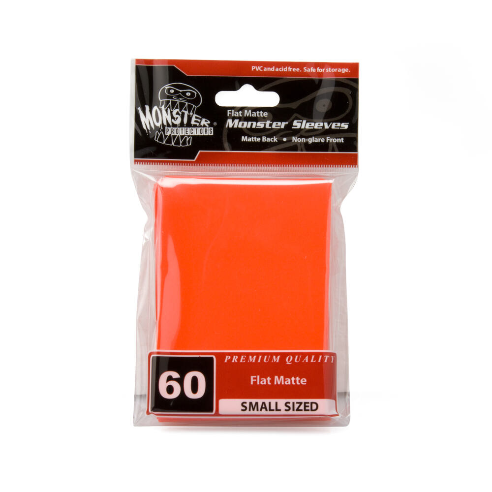 Small Sleeves - Flat Matte - Orange (60-Pack) - Monster Protectors Card ...