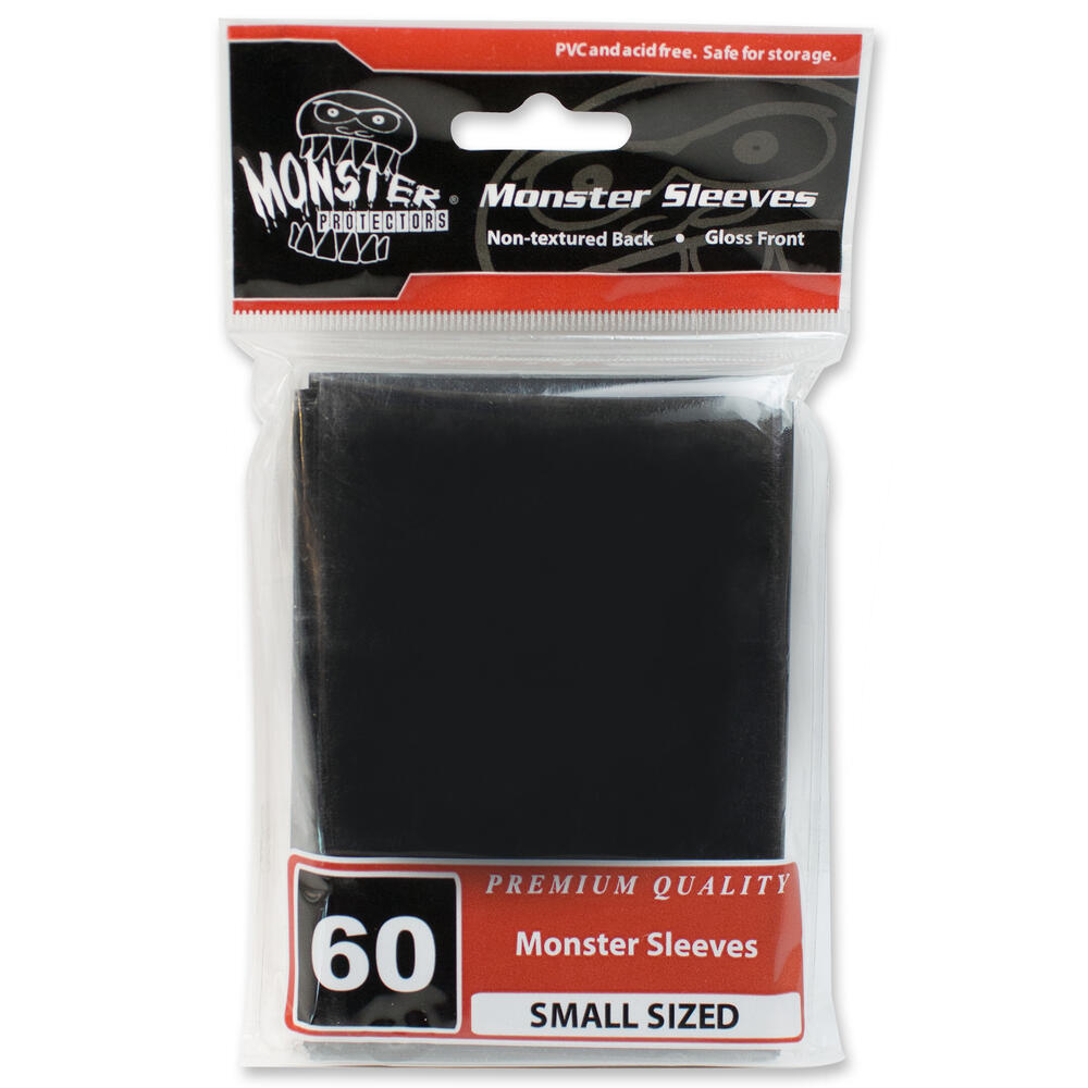 Small Sleeves - Glossy - Black (60-Pack) - Monster Protectors Card ...