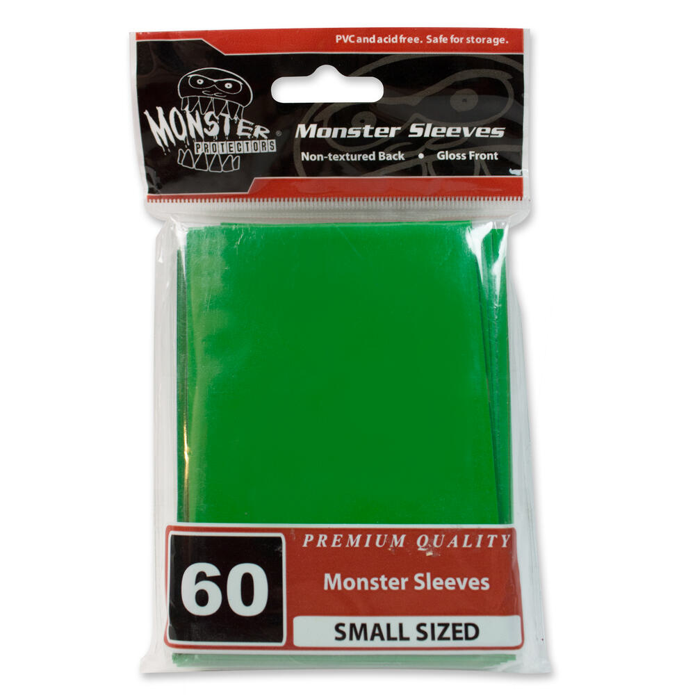 Small Sleeves - Glossy - Green (60-Pack) - Monster Protectors Card ...