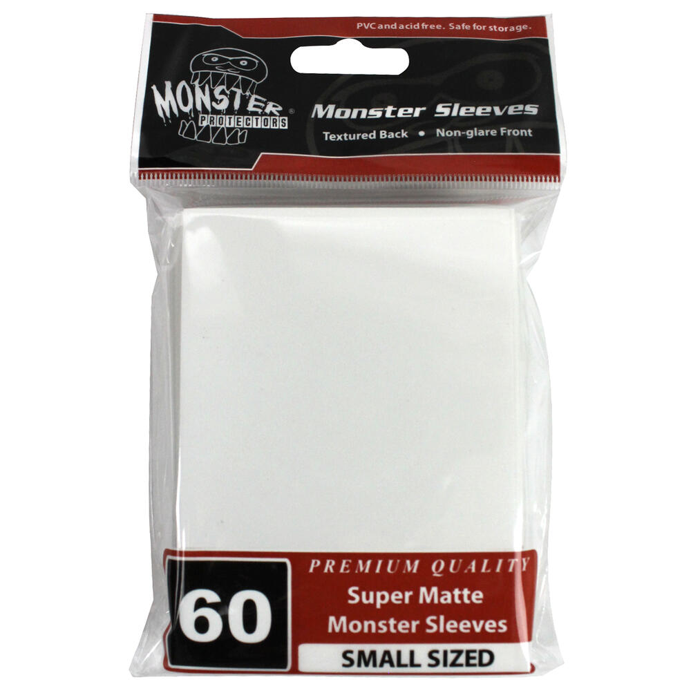 Small Sleeves - Super Matte - White (60-Pack) - Monster Protectors Card ...