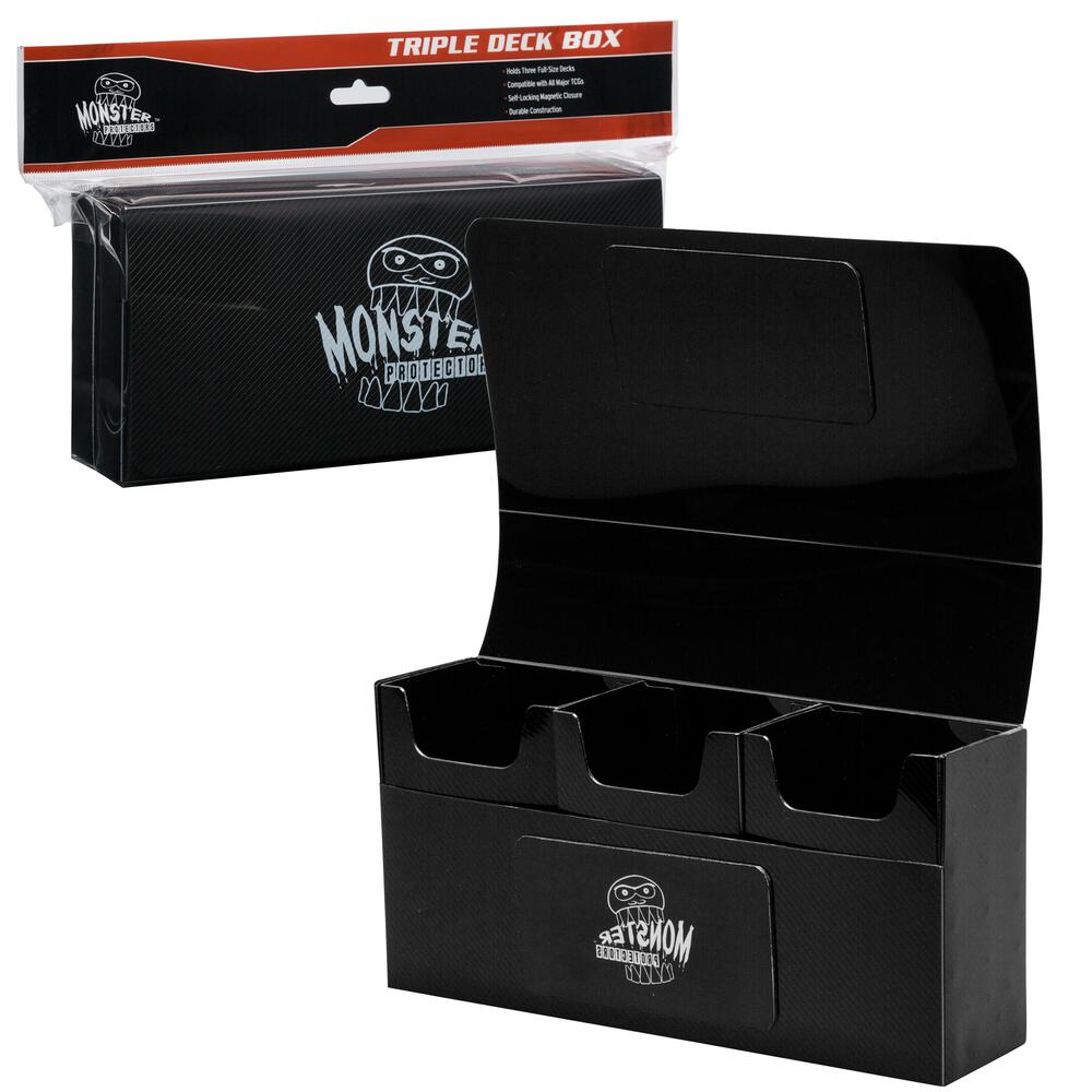 Triple Deck Box - Black (Holds 225) - Monster Protectors Deck Boxes ...