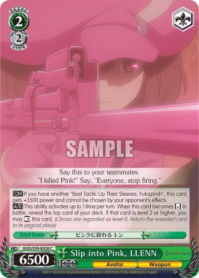 Slip into Pink, LLENN - SAO Alternative–Gun Gale Online - Weiss Schwarz ...