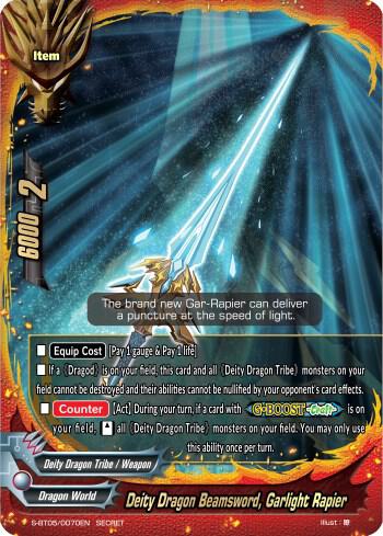 Deity Dragon Beamsword, Garlight Rapier - War of Dragods - Future Card ...