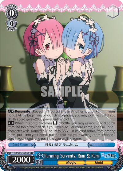 Charming Servants, Ram & Rem (SR) - Re:ZERO Vol.2 - Weiss Schwarz ...