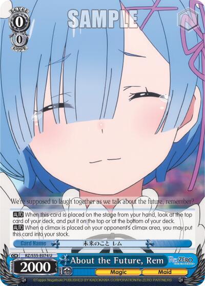 About the Future, Rem - Re:ZERO Vol.2 - Weiss Schwarz - TCGplayer.com