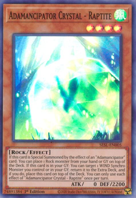 Adamancipator Crystal - Dragite - Secret Slayers - YuGiOh