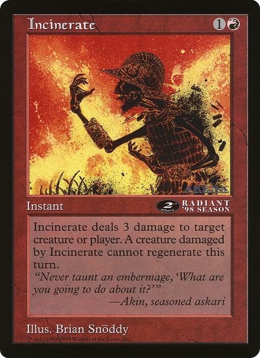Incinerate (2nd Place) (Arena League) - Oversize Cards - Magic: The ...