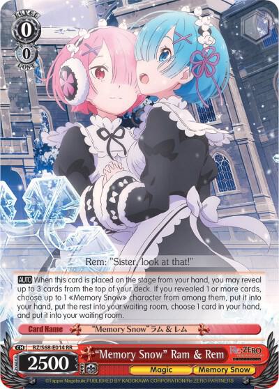 "Memory Snow" Ram & Rem - Re:ZERO Memory Snow - Weiss Schwarz ...