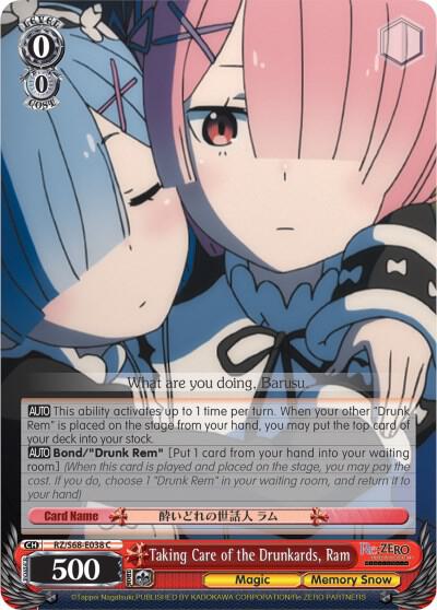 Taking Care of the Drunkards, Ram - Re:ZERO Memory Snow - Weiss Schwarz ...