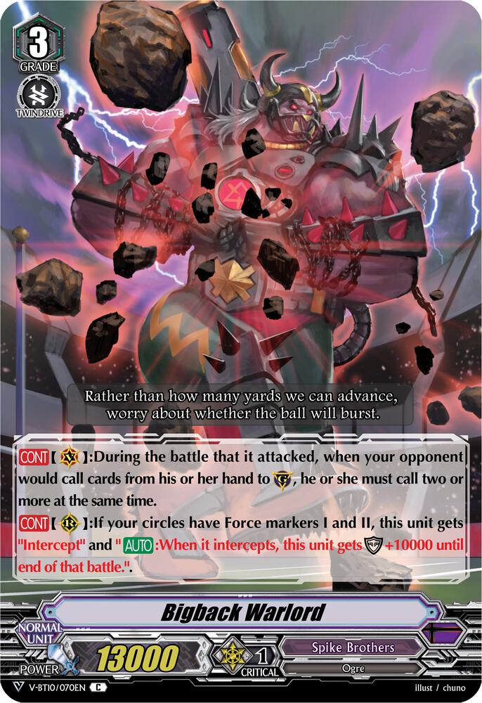 Bigback Warlord - V-BT10: Phantom Dragon Aeon - Cardfight Vanguard