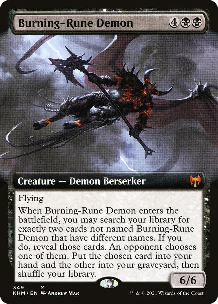 Burning-Rune Demon (Extended Art) - Kaldheim - Magic: The Gathering ...
