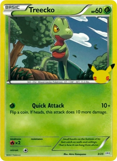 Treecko - 3/25 (McDonald's 25th Anniversary Promos) Price — $0.38 ...