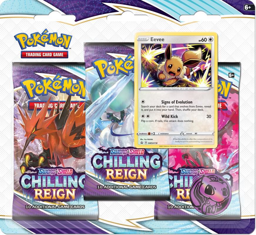 Chilling Reign 3 Pack Blister [Eevee] - SWSH06: Chilling Reign ...