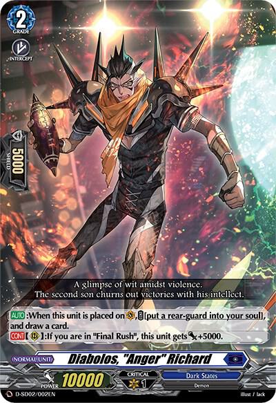 Diabolos, "Anger" Richard - D-SD02: Danji Momoyama -Tyrant Tiger- - Cardfight Vanguard ...
