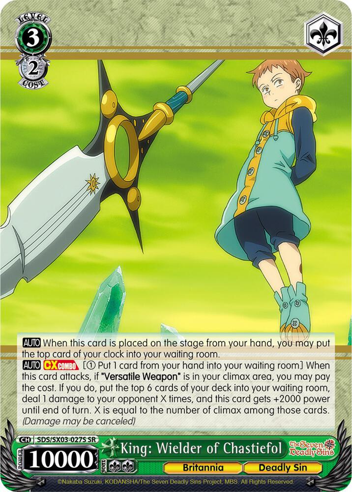 King: Wielder of Chastiefol (SR) - The Seven Deadly Sins - Weiss ...