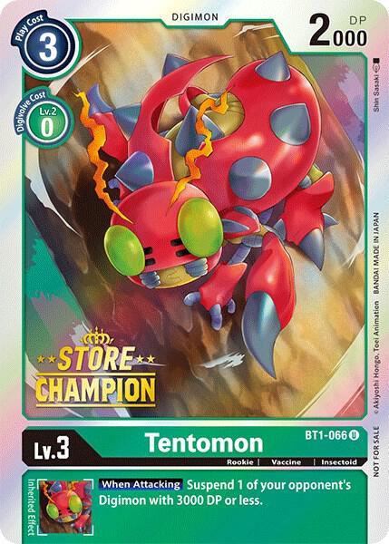 Tentomon - BT1-066 (Store Champion) - Release Special Booster 1.0 - Digimon Card Game ...